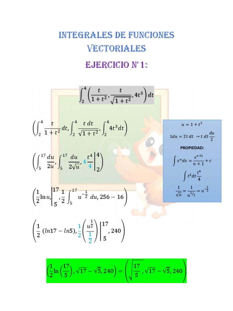 Ejercicio Integracion de Funciones Vectoriales | PDF