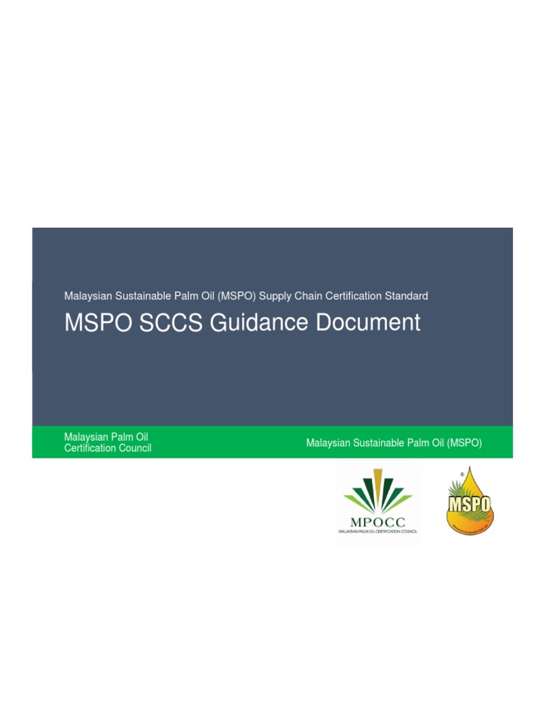 MSPO SCCS Guidance Document: Malaysian Sustainable Palm Oil (MSPO ...
