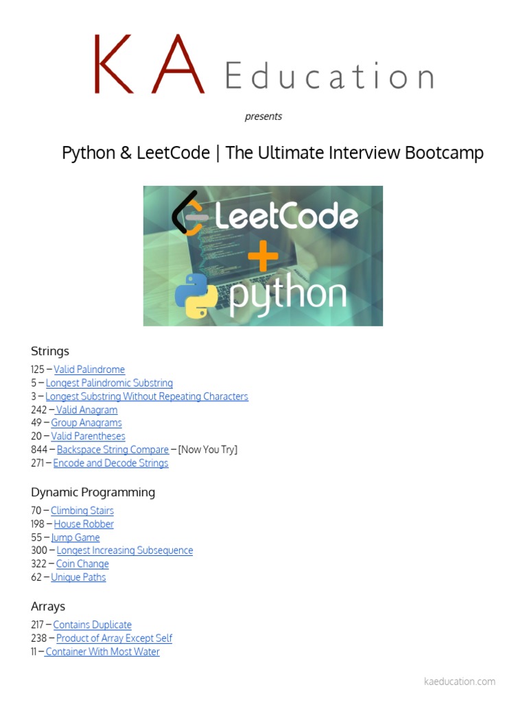 Python And Leetcode The Ultimate Interview Bootcamp Strings Download 7661
