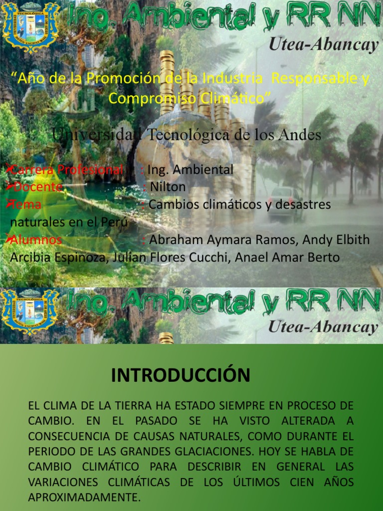 Impacto del Cambio Climático en Perú | PDF | Desastres naturales ...
