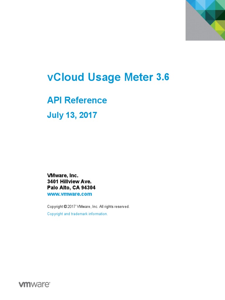 Vcloud Usage Meter Api Reference Pdf Application Programming Interface Zip File Format