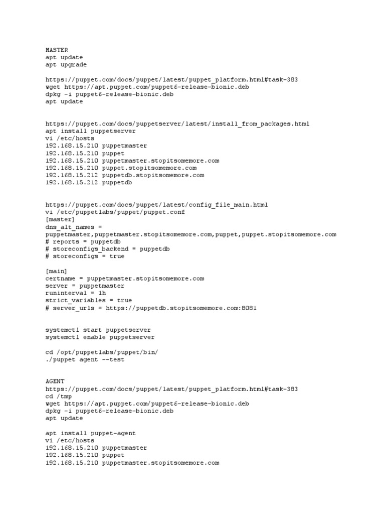 Puppet Code For Installation | PDF
