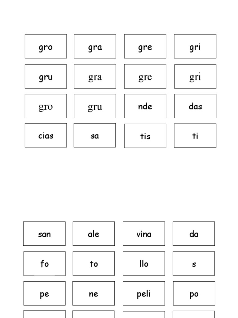 Sílabas Con Gra, Gre | PDF