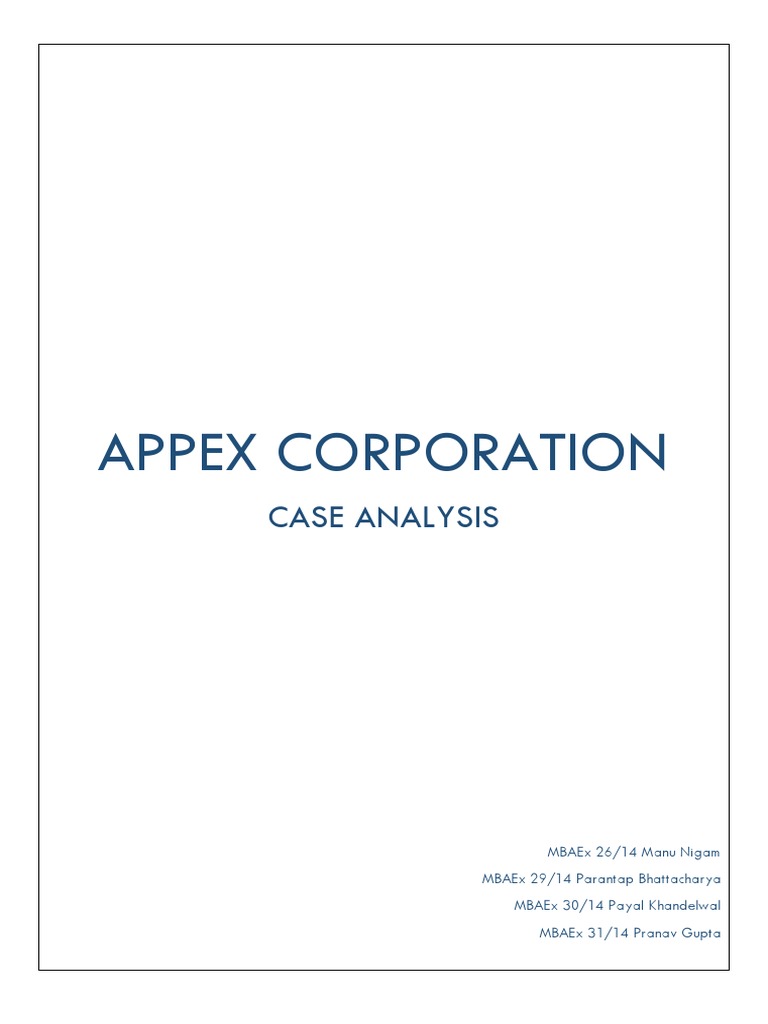 Case Analysis - Appex Corp - Group 6 | PDF | Hierarchy | Accountability