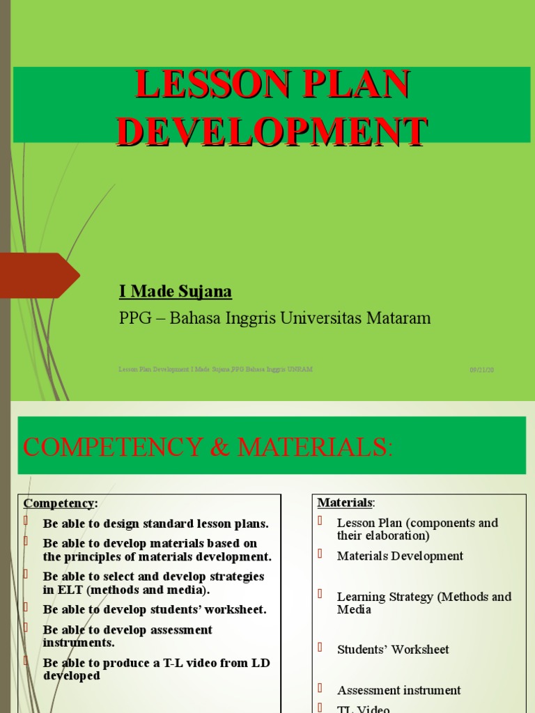 LESSON PLAN DEVELOPMENT-rev | PDF | Lesson Plan | Teaching Method