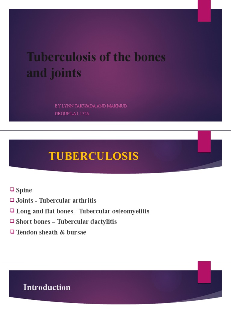 Tuberculosis of Bones and Joints Overview | PDF | Vertebral Column | Bone