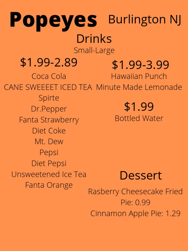 Popeyes Menu 3 | PDF