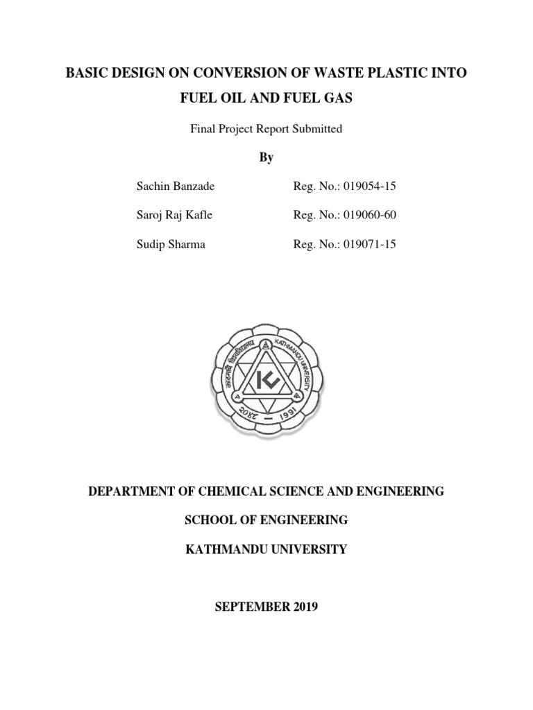 FInal Project Report Plastic Pyrolysis | PDF | Polymers | Polyethylene
