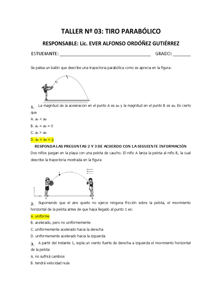 Física 10° #03 Tiro Parabólico | PDF | Velocidad | Fuerza