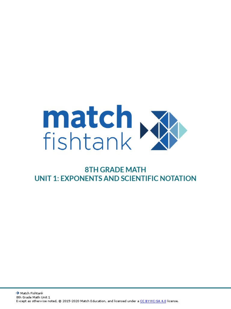 8Th Grade Math Unit 1: Exponents and Scientific Notation | PDF ...