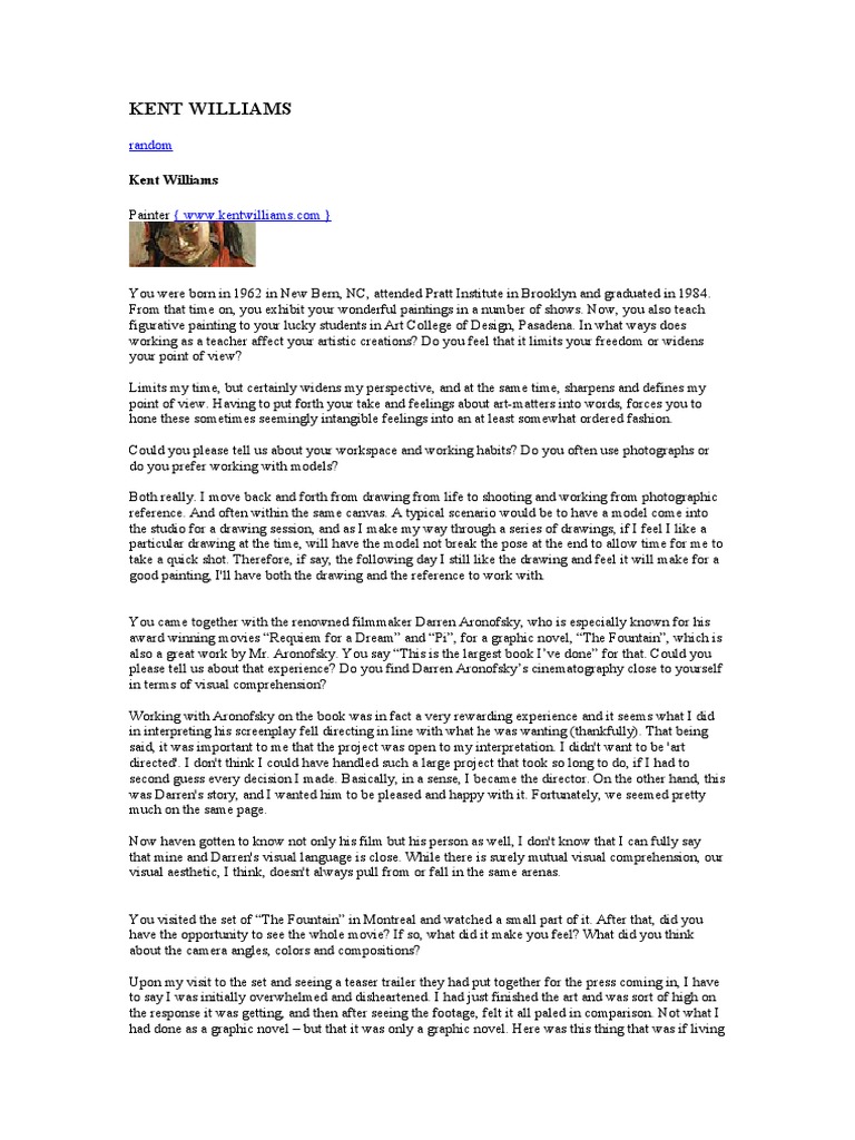Kent Williams Interview | PDF | Paintings