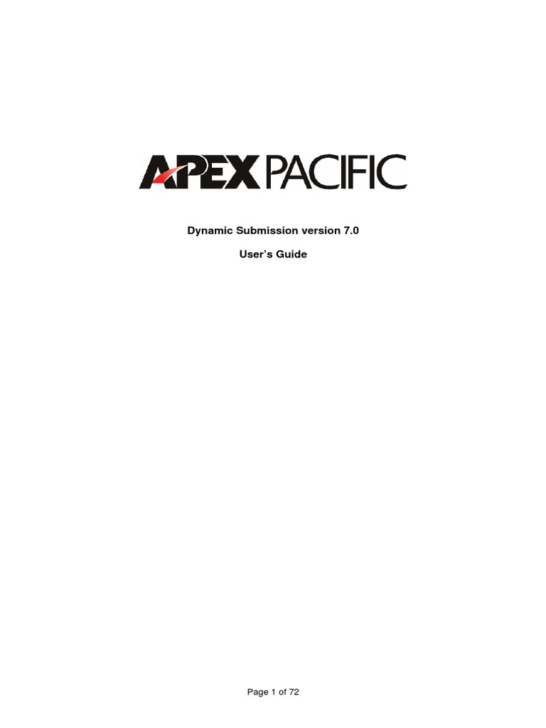 Dynamic Submission Version 7.0 User's Guide: Page 1 of 72 | PDF ...