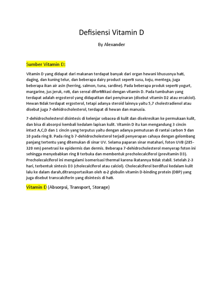 Defisiensi Vitamin D | PDF