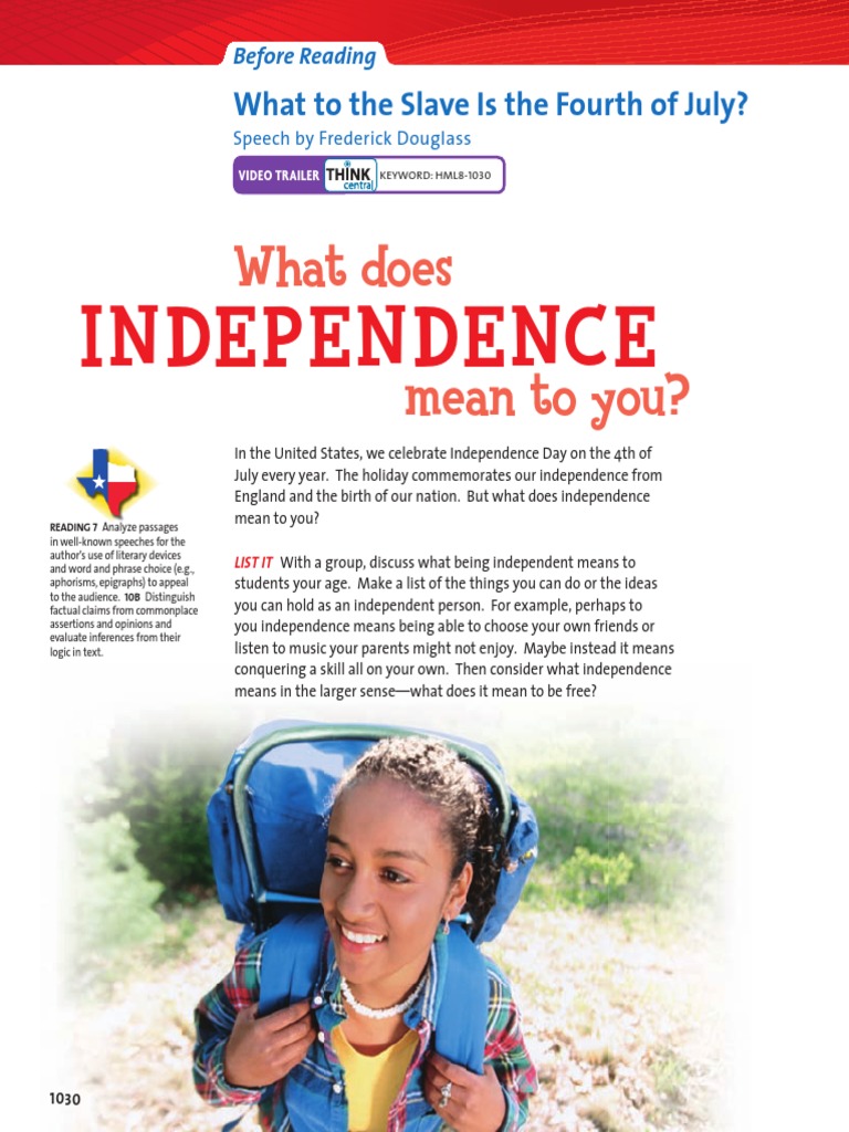 Independence: What Does Mean To You? | Download Free PDF | Frederick ...