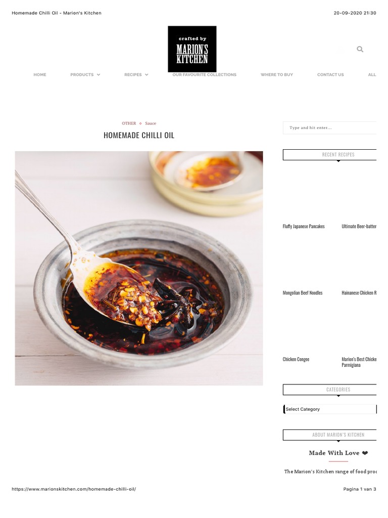 Recept Marion Homemade Chilli Oil - Marion's Kitchen PDF | PDF | Foods | Cuisine