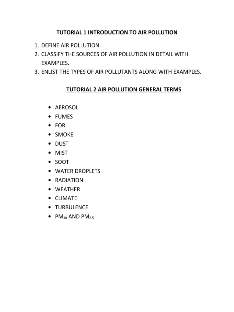 Air Pollution Basics for Students | PDF