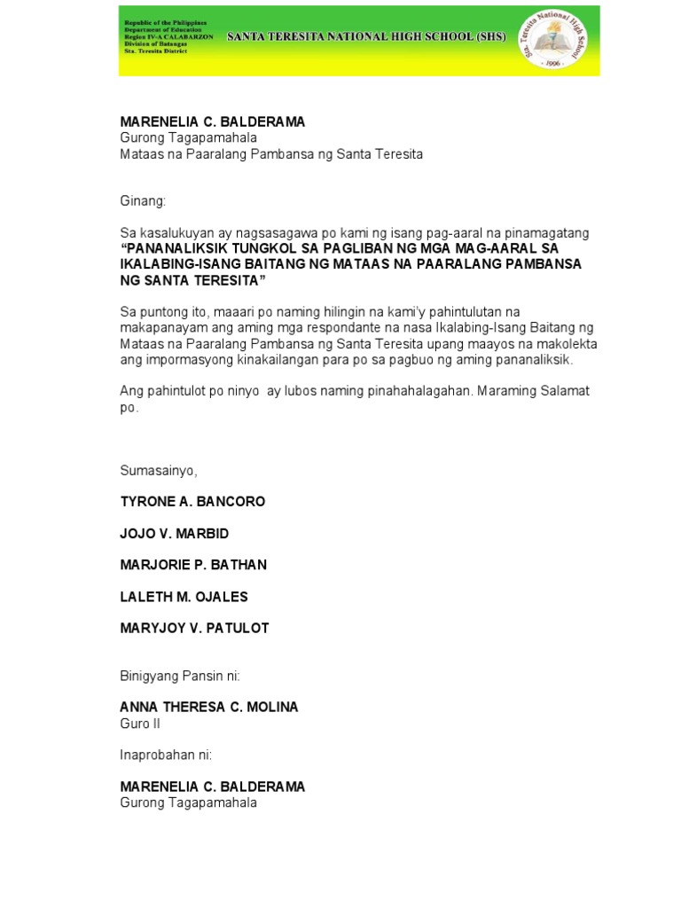 Letter (Filipino) | PDF