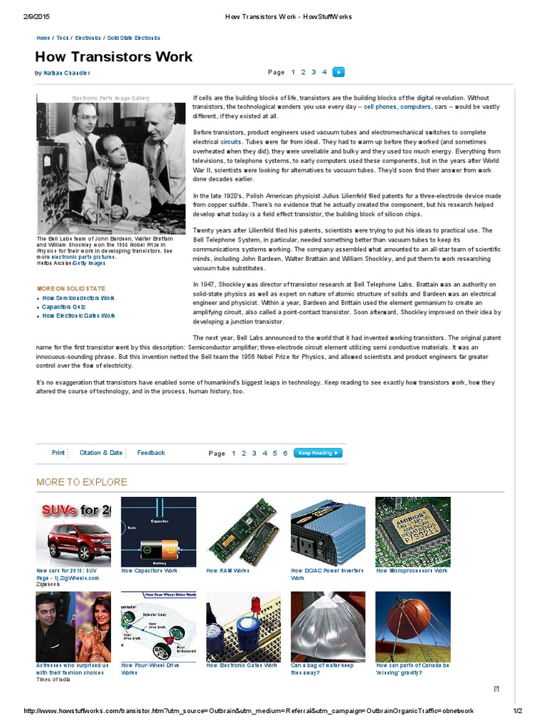 How Transistors Work - HowStuffWorks | PDF | Transistor | Electronics