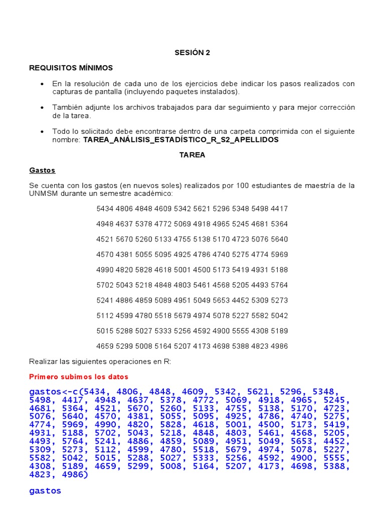 Análisis Estadístico Con R - Sesión 02 - Tarea-1.1 | PDF | Muestreo ...