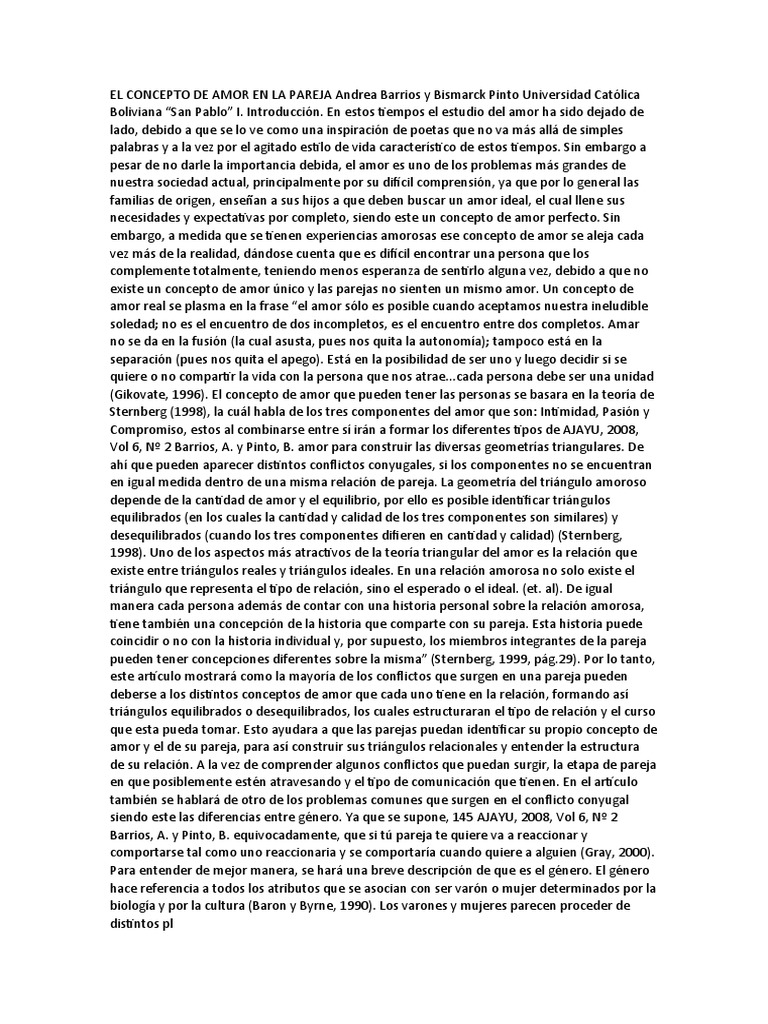 El concepto de amor en la pareja: Un análisis de los componentes del ...