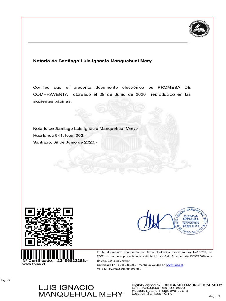 Copia Promesa de Compraventa - 1234568 | PDF