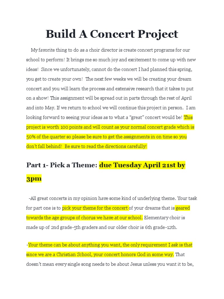 Build A Concert Project | PDF | Entertainment (General)