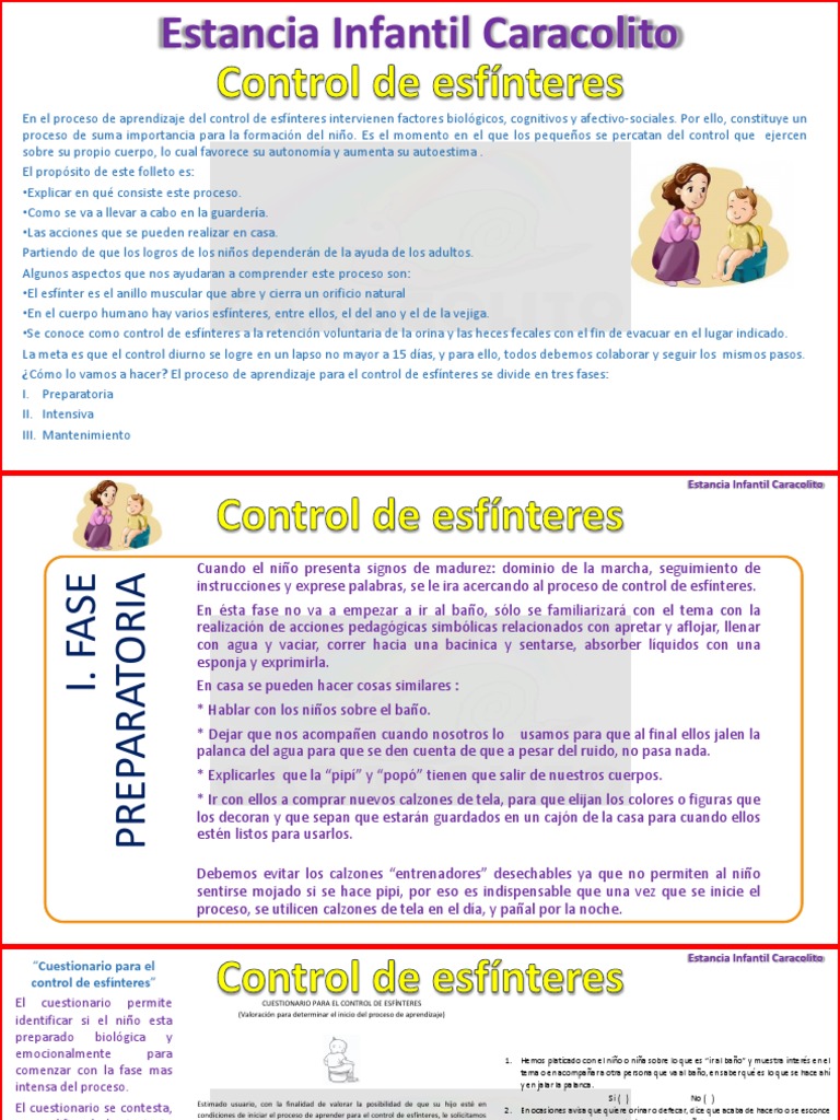 Presentacion Control de Esfinteres PDF | PDF | Pañal | Aprendizaje
