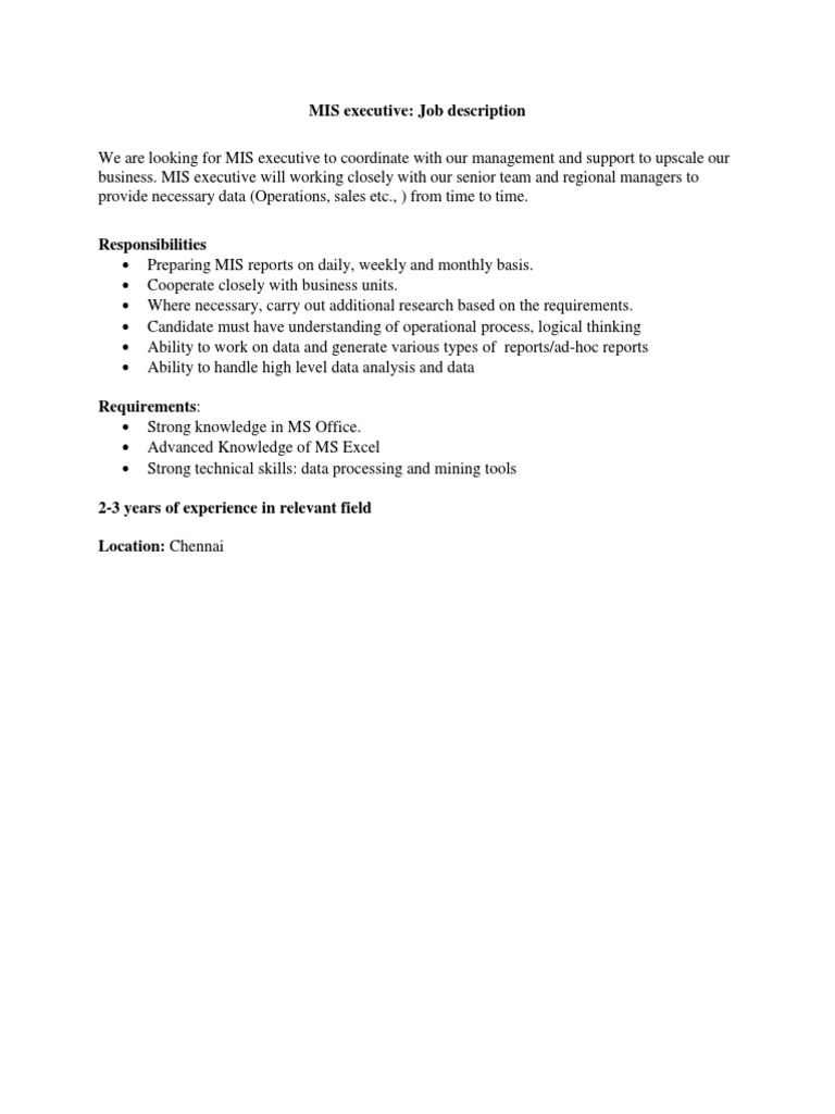 MIS Executive PDF | PDF
