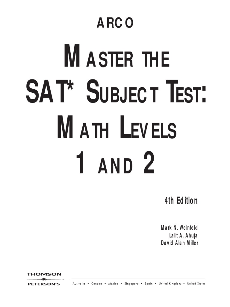 Petersons SAT II Success MATH 1C and 2C 2002 Petersons SAT II Success ...