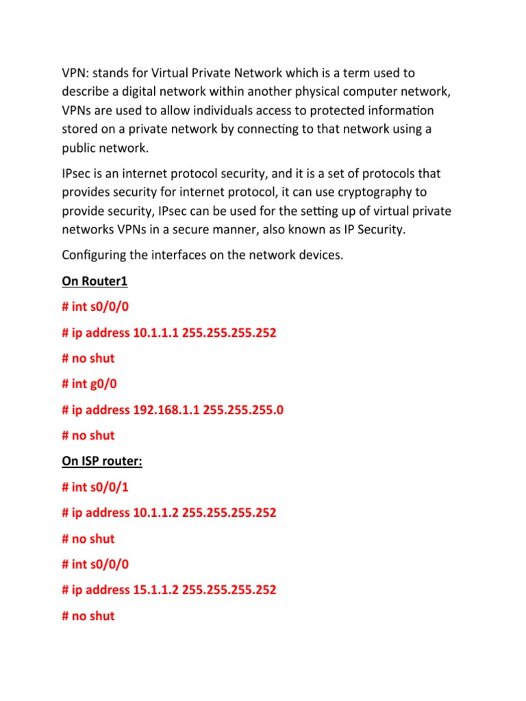 Configuring VPN Site To Site IPsec - PKT | PDF | Virtual Private ...
