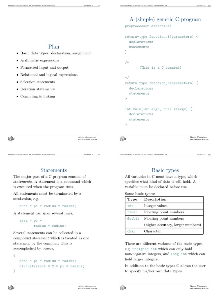 A Simple Generic C Program Type Description Pdf Parameter Computer Programming