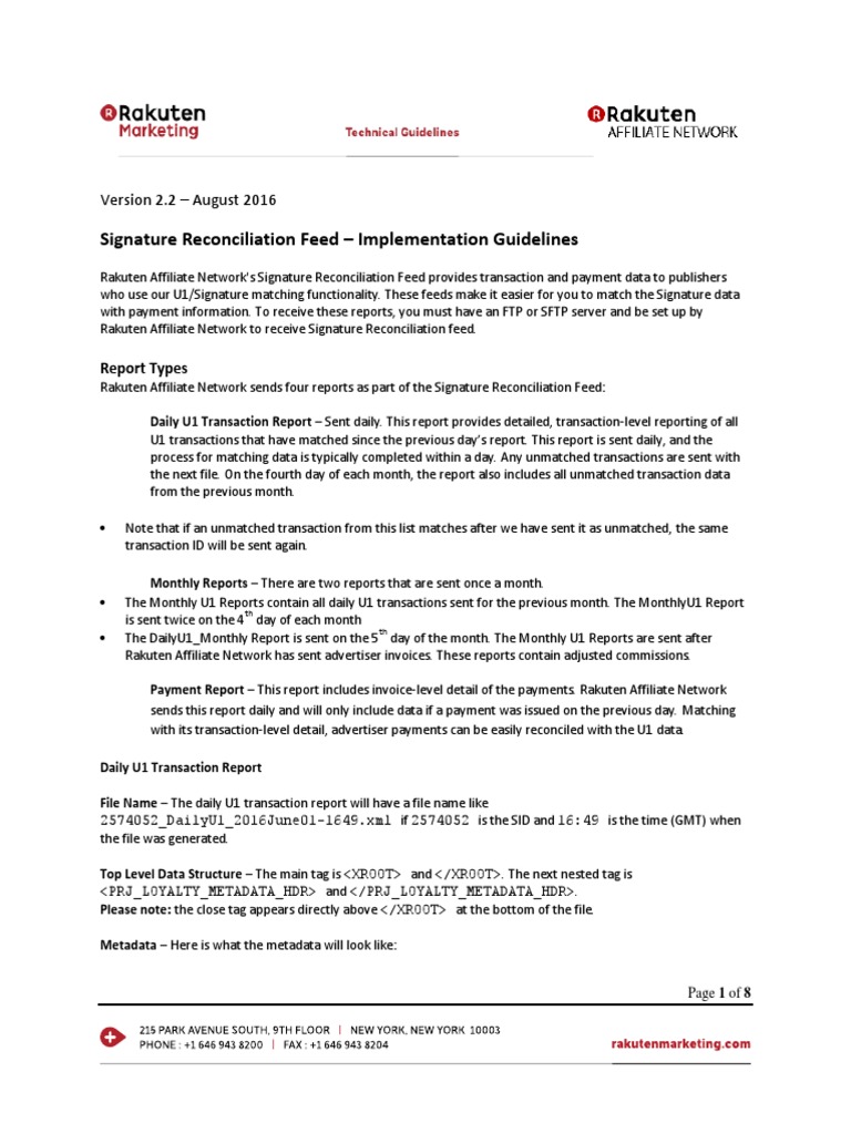 Signature Reconciliation Feeds | PDF | File Transfer Protocol | Tag ...