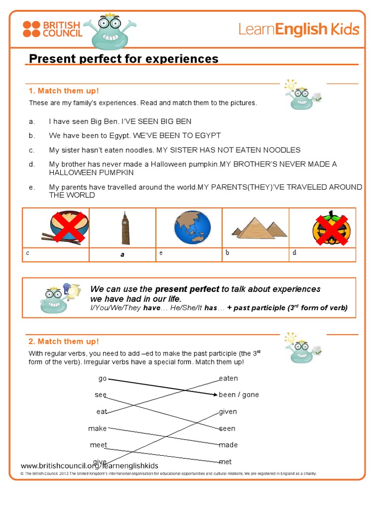 Grammar Games Present Perfect Experiences Worksheet | Download Free PDF ...