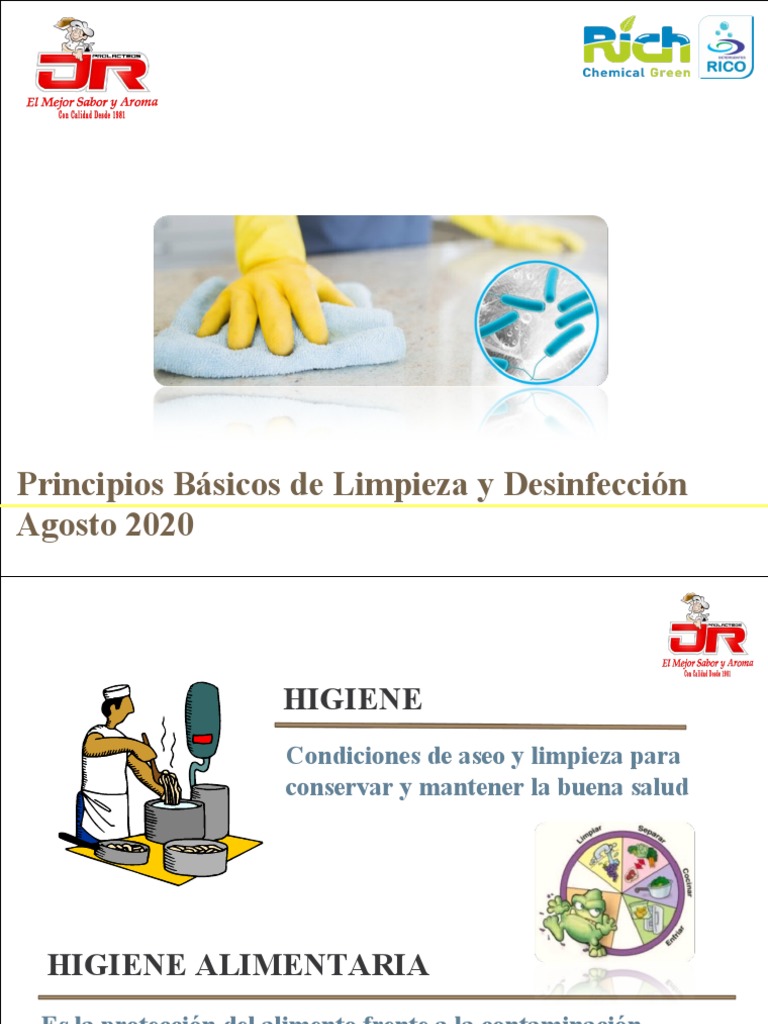 Presentacion Limpieza y Desinfección Alimentos | PDF | Detergente | Agua