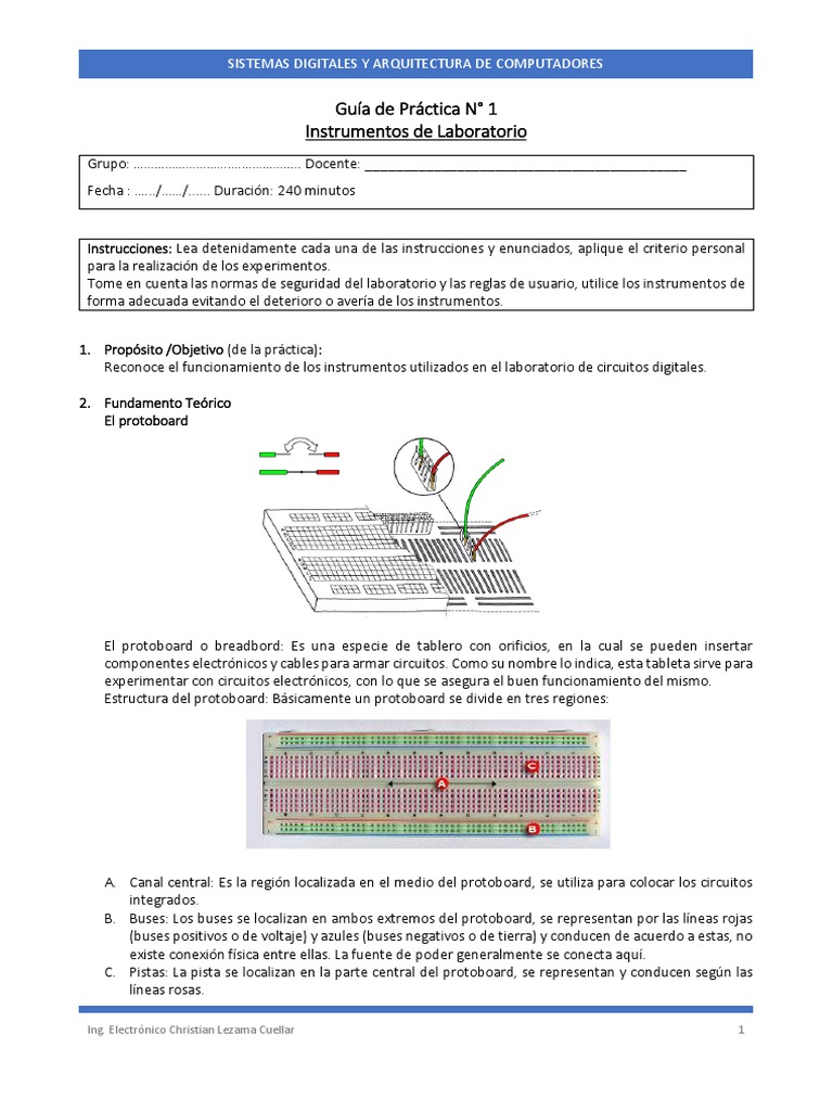 Guía Práctica: Uso de Protoboard y Componentes Electrónicos | PDF ...