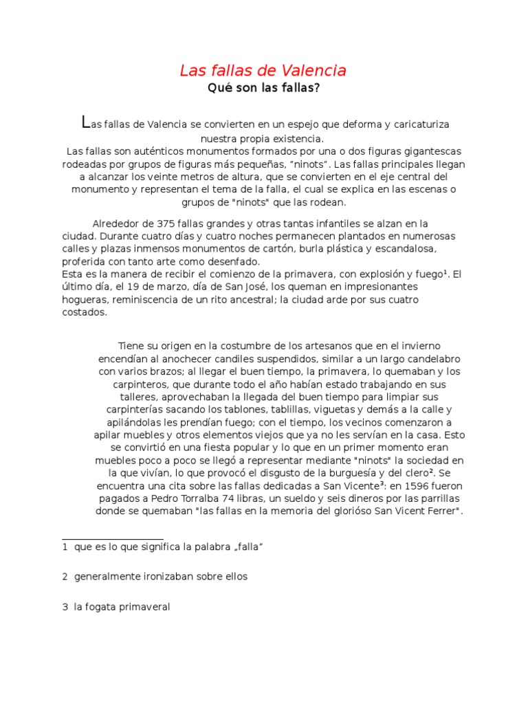 Historia Sobre Las Fallas de Valencia | PDF