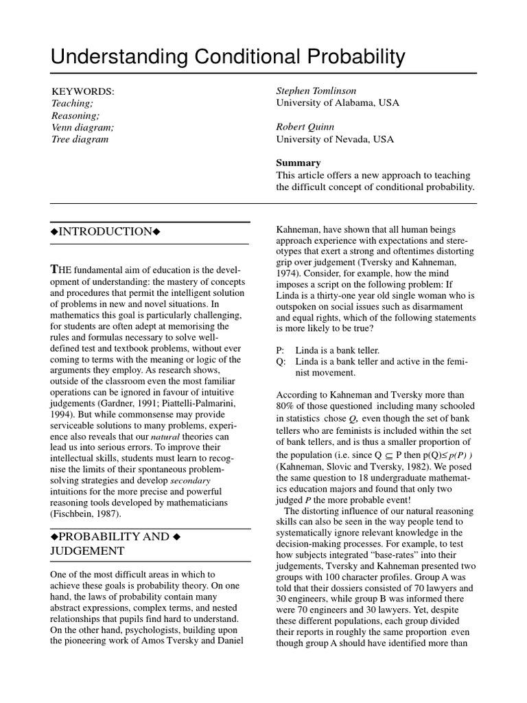 Understanding Conditional Probability | PDF | Reason | Heuristic