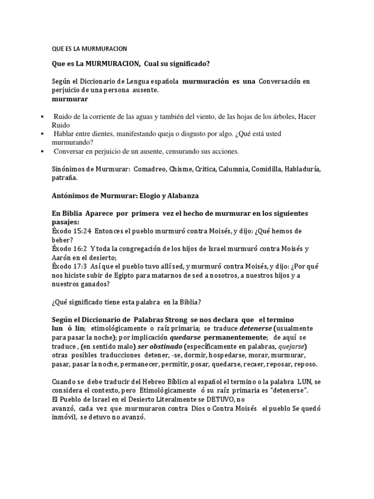 Que Es La Murmuracion | PDF