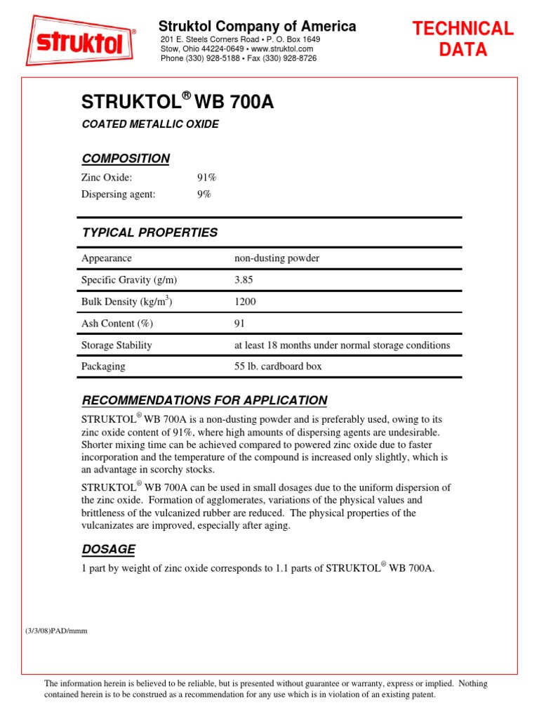 Struktol WB 700A: Technical Data | PDF