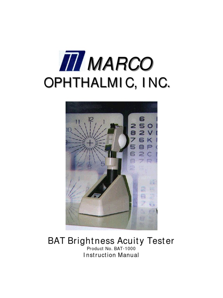 BAT Marco Manual PDF | PDF | Visual Acuity | Cataract