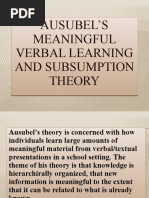 Ausubel's Subsumption Theory | PDF