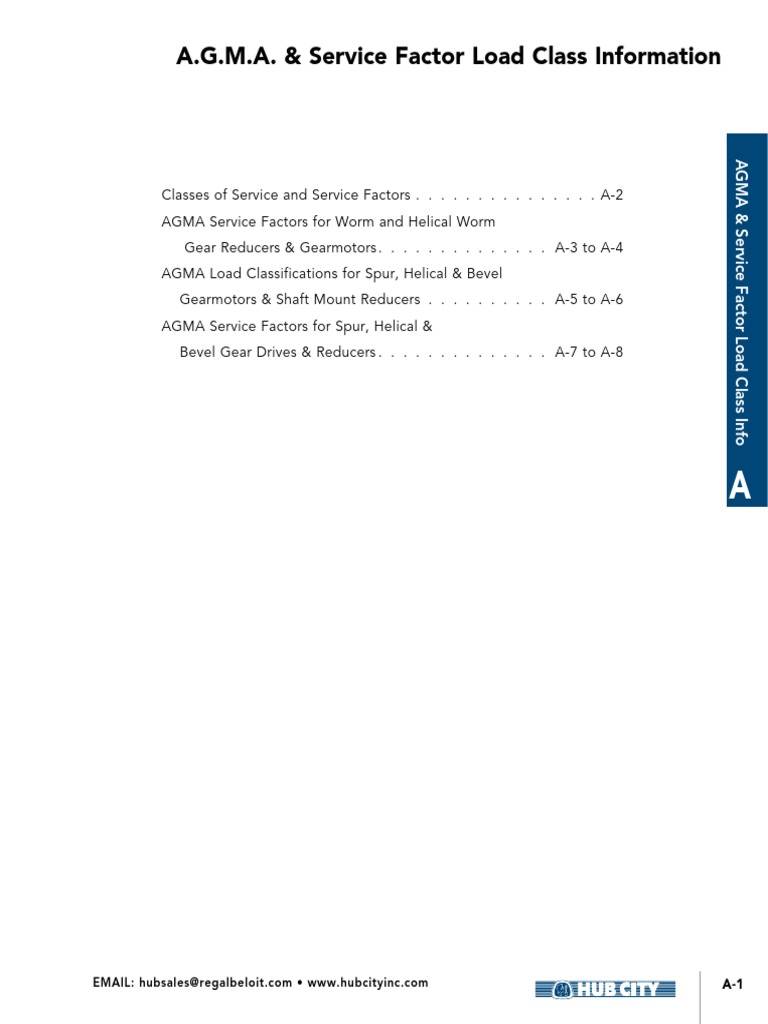 AGMA Service Factor Load Classes | PDF | Gear | Equipment