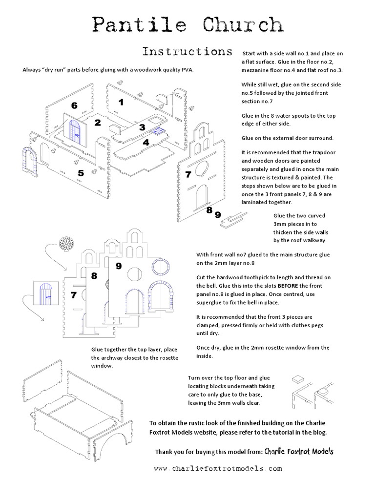 Pantile Church Instructions PDF PDF | PDF | Adhesive | Building Engineering