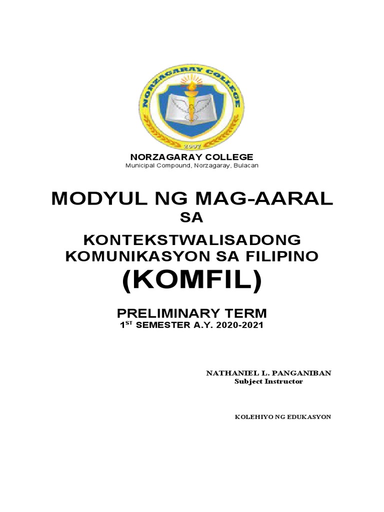 KOMFIL Modyul Nathaniel Panganiban | PDF