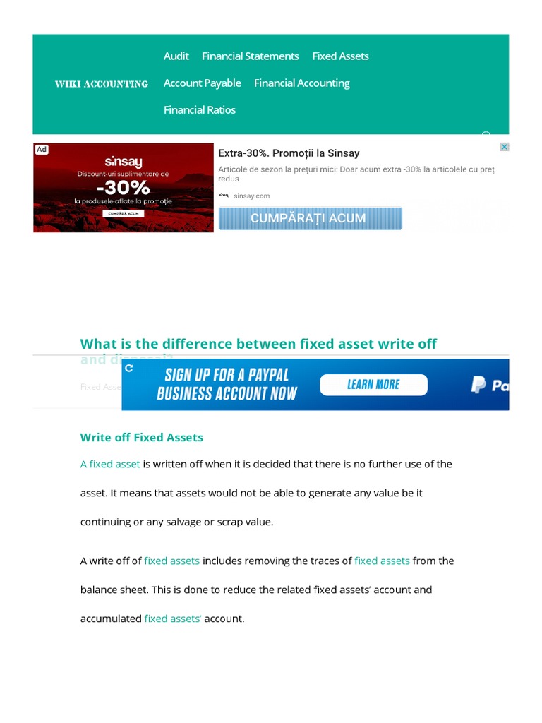 What Is The Difference Between Fixed Asset Write Off and Disposal ...