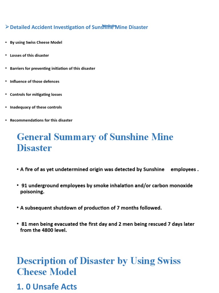 Detailed Accident Investigation of Sunshine Mine Disaster | PDF