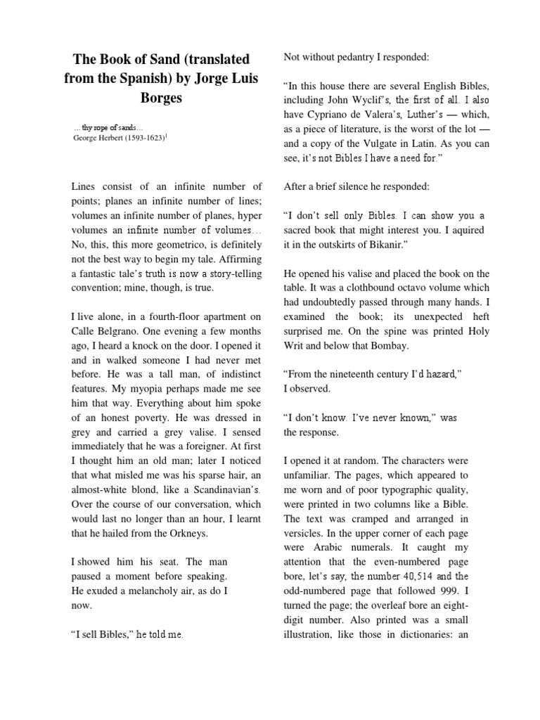 The Book of Sand (Translated From The Spanish) by Jorge Luis Borges ...
