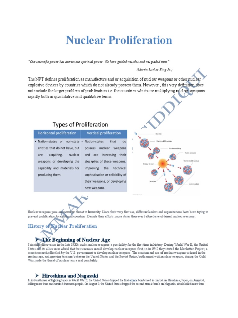 Nuclear Proliferation: The Beginning of Nuclear Age | PDF | Nuclear ...