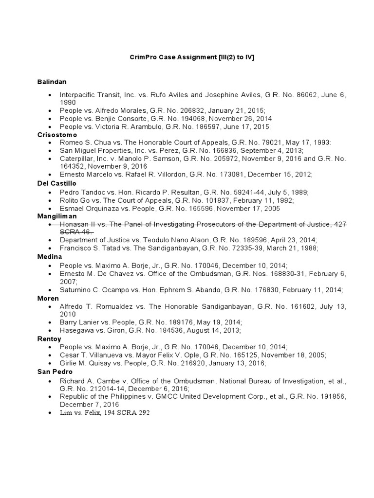 CrimPro Case Assignment | PDF
