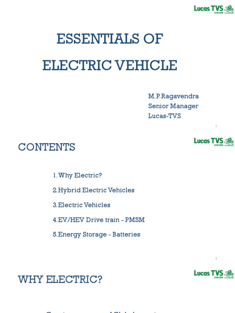 Essential of Electric Vehicle | PDF | Electric Vehicle | Hybrid ...